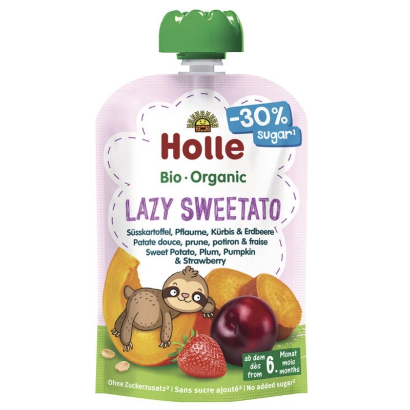 Holle Pouchy Lazy Sweetato Süsskartoffel Pflaume Kürbis Erdbeere und ...